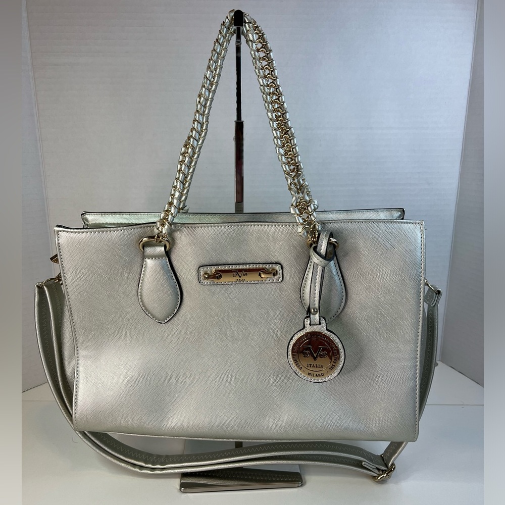 Versace 1969 Silver With Gold Hardware Shoulder Bag - Gem